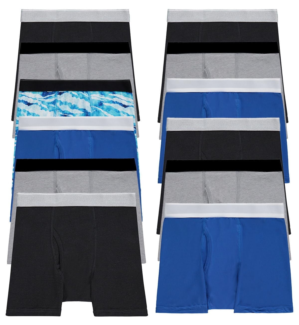 BILLIONHATS 12 Pack Boys Cotton Underwear Boxer Briefs, Assorted ...
