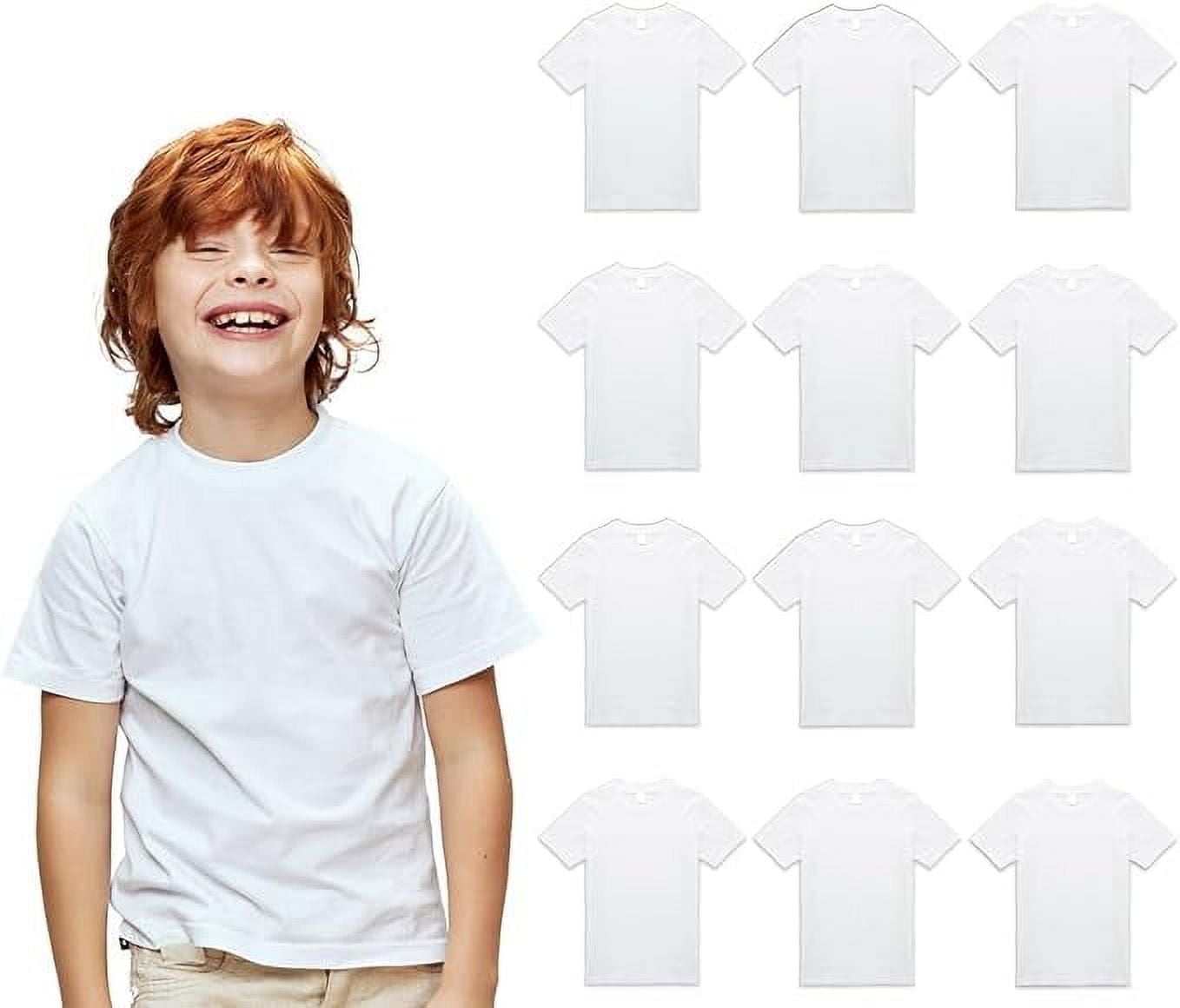 BILLIONHATS 12 Pack Kids Cotton Tshirts Bulk, Wholesale Unisex Children Tees, Lightweight Tshirt ...