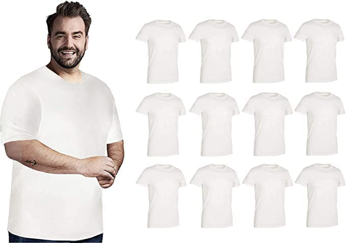 Billionhats 12 Pack Plus Size Men Cotton T Shirt Bulk Big Tall Short