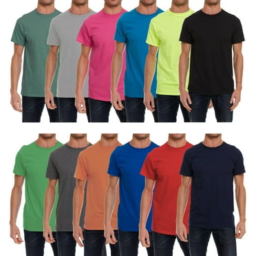 BILLIONHATS Men’s 6-pack Cotton Tees, Big & Tall Short Sleeve Lightweight T-Shirts, 4X-Large ...