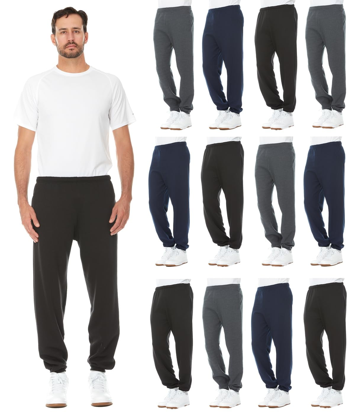 BILLIONHATS 12 Pack of Wholesale Mens Jogger Sweatpants, Homeless ...