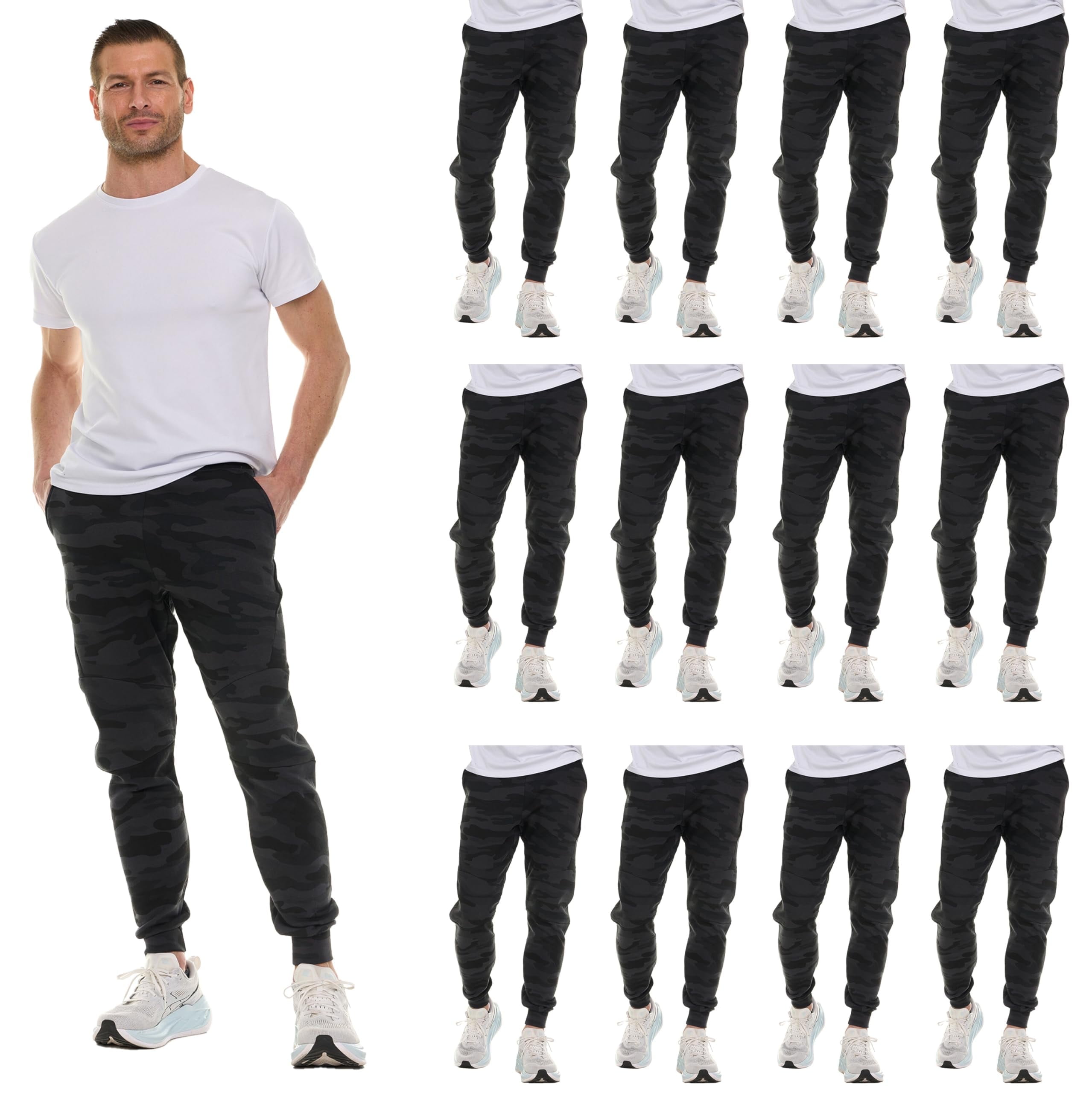 BILLIONHATS 12 Pack of Wholesale Mens Jogger Sweatpants, Homeless ...