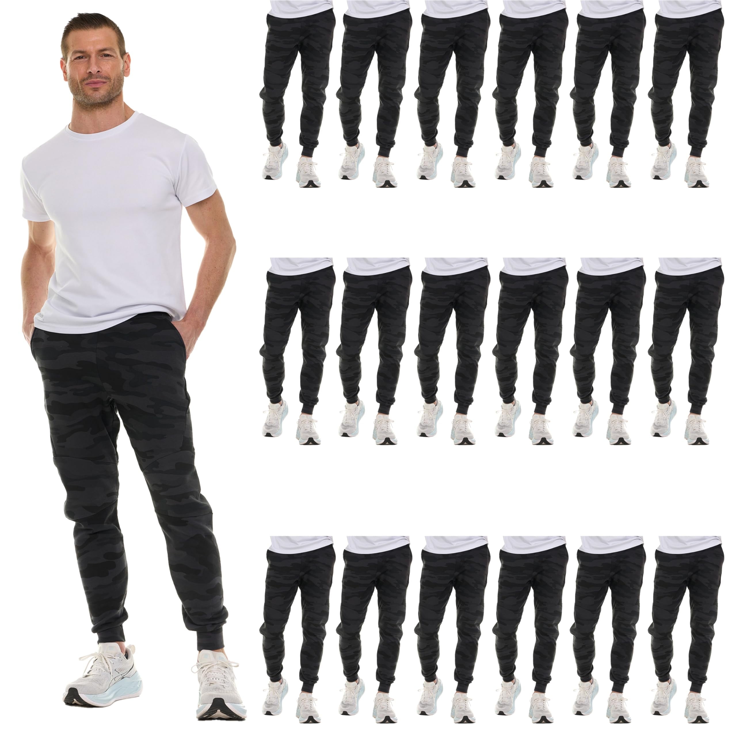 BILLIONHATS 18 Pack of Wholesale Mens Jogger Sweatpants, Homeless ...