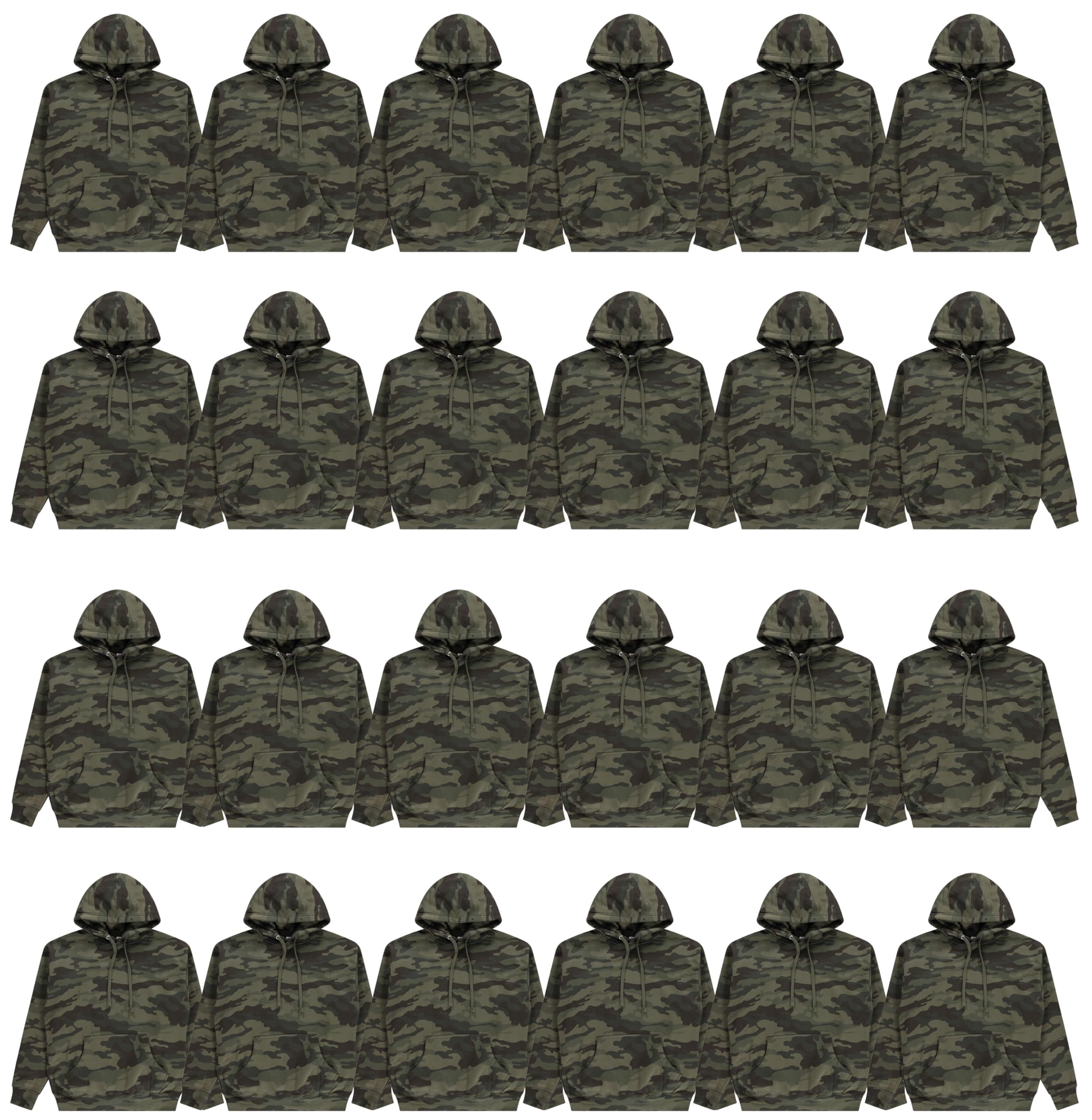 BILLIONHATS 24 Pack Wholesale Green Camo Hoodie Sweatshirts, Mens ...