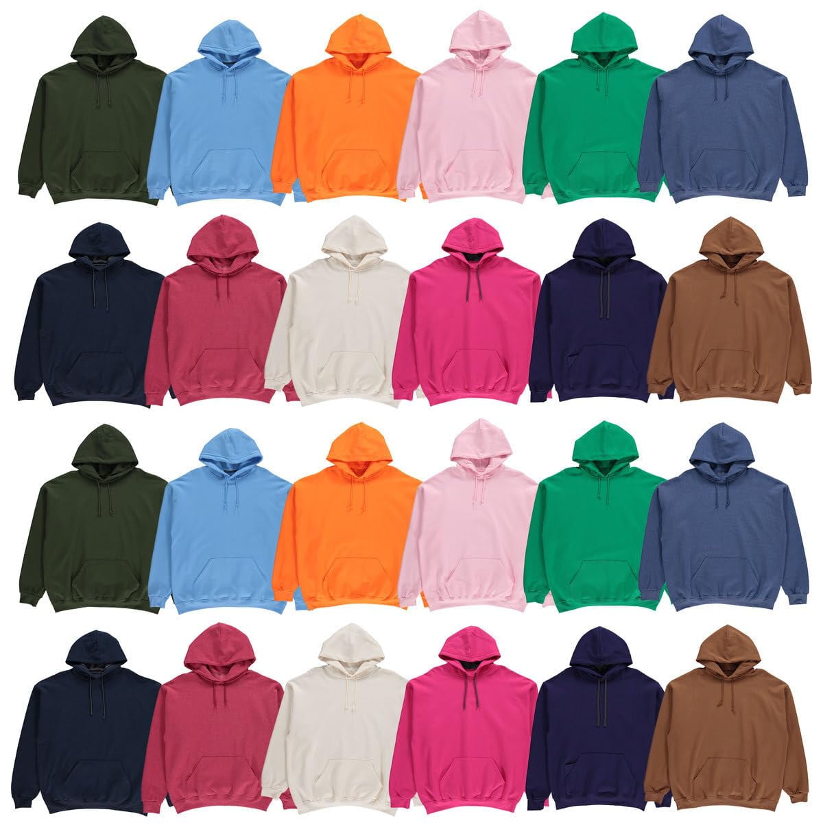 BILLIONHATS 24 Pack of Mens Wholesale Hoodie Sweatshirts, Cotton Blend ...