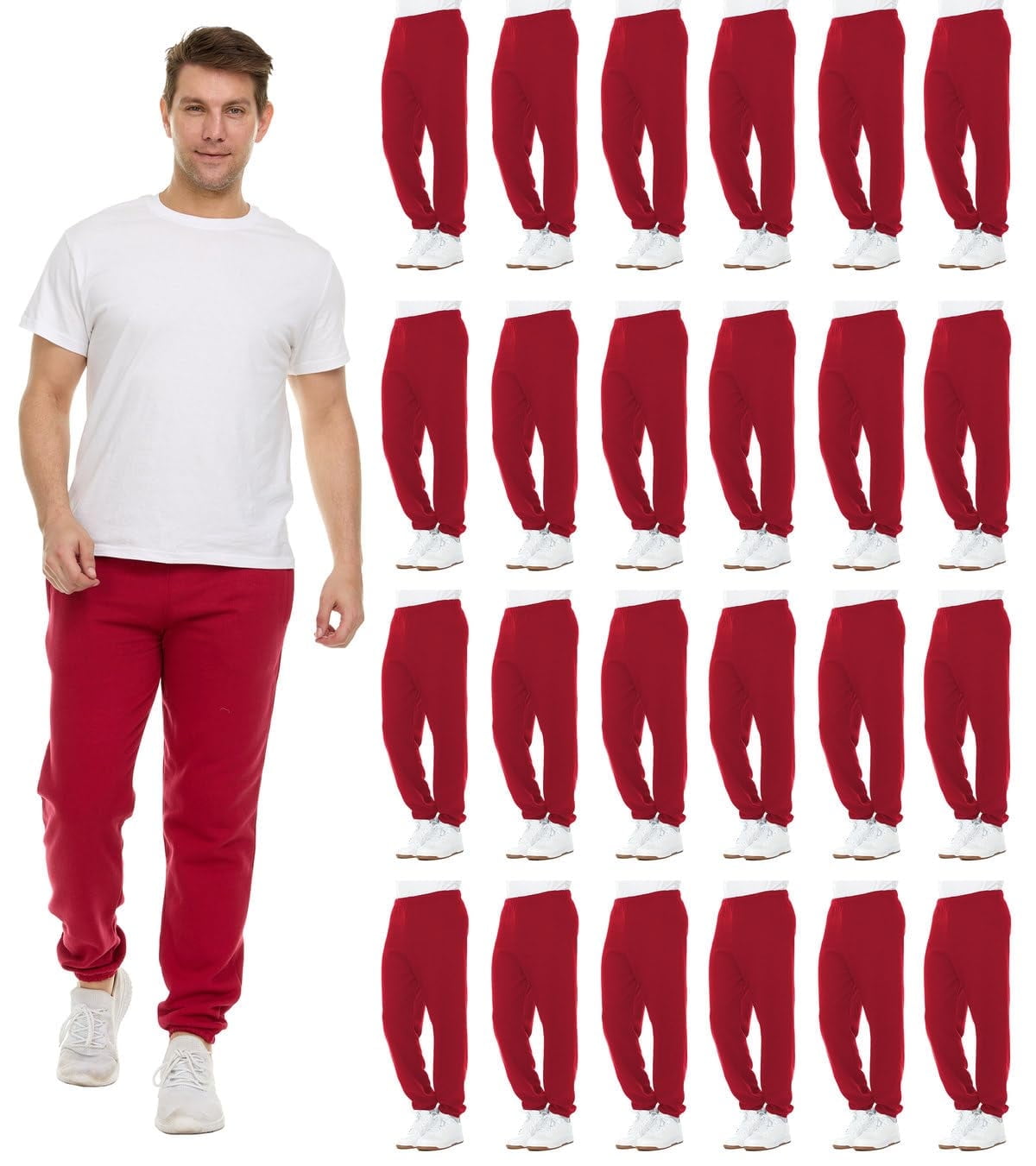 BILLIONHATS 24 Pack of Wholesale Mens Jogger Sweatpants, Homeless ...