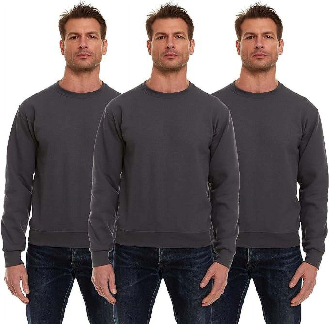 BILLIONHATS 3 Pack Men's Crewneck Sweater Bulk Multipack, Cotton ...
