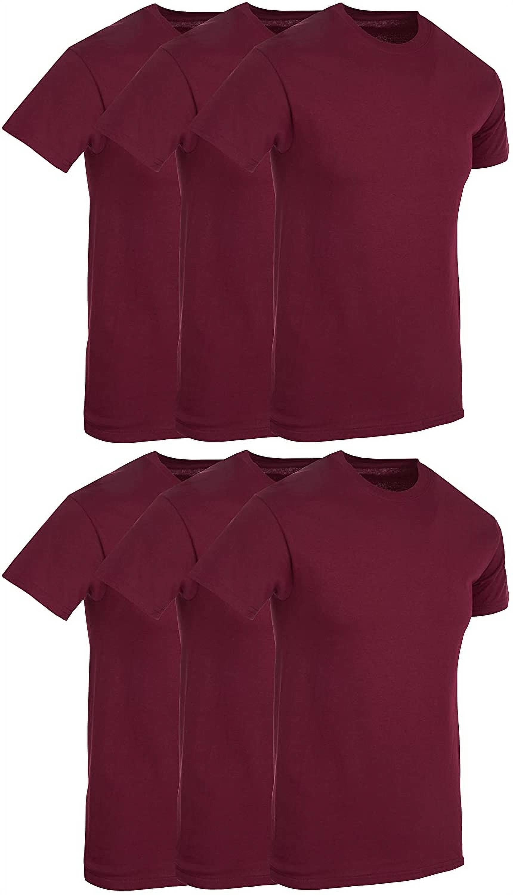 BILLIONHATS 6 Pack Men's Solid Colors Cotton T-Shirts Short Sleeve Lightweight Tees, Bulk ...