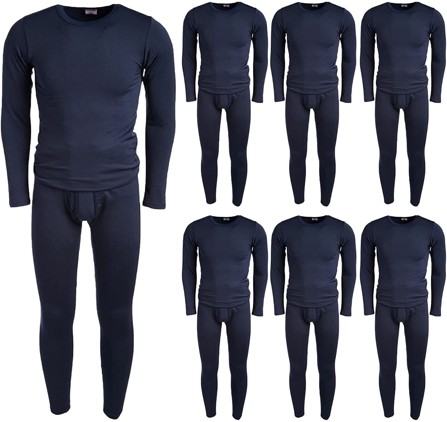 BILLIONHATS 6 Pack of 2pc Thermal Sets for Men, Base Layer Long Johns ...
