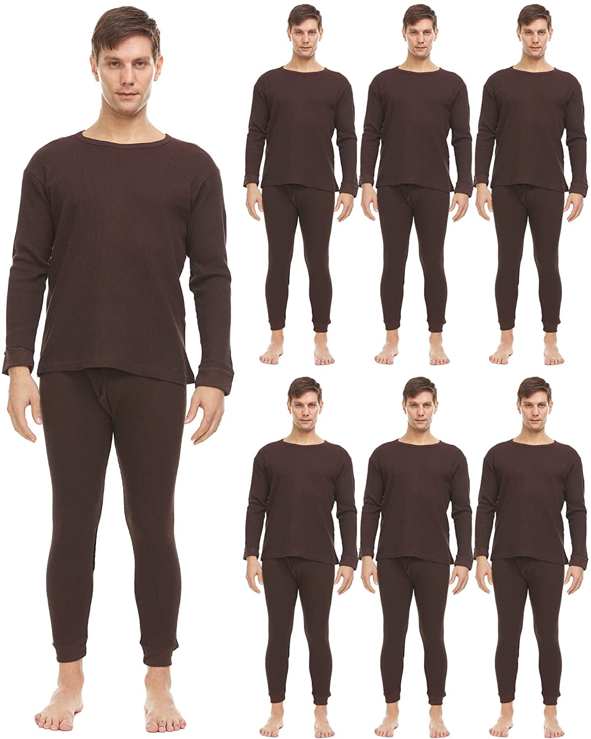 BILLIONHATS 6 Pack of 2pc Thermal Sets for Men, Base Layer Long Johns ...