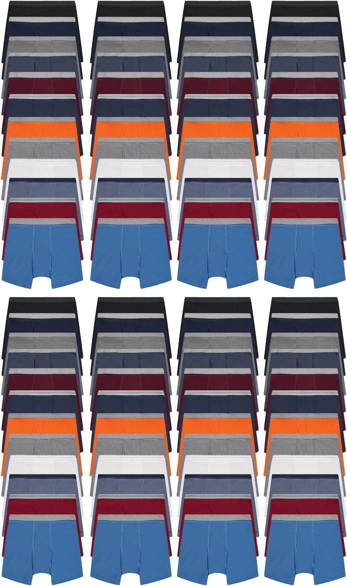 BILLIONHATS 96 Pack of Mens Boxer Briefs Wholesale, Colorful Cotton ...