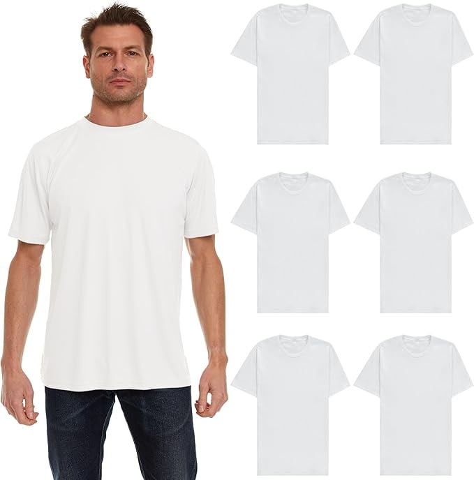 BILLIONHATS Men’s 6 Pack Cotton T-Shirts, Big & Tall Lightweight Tees ...