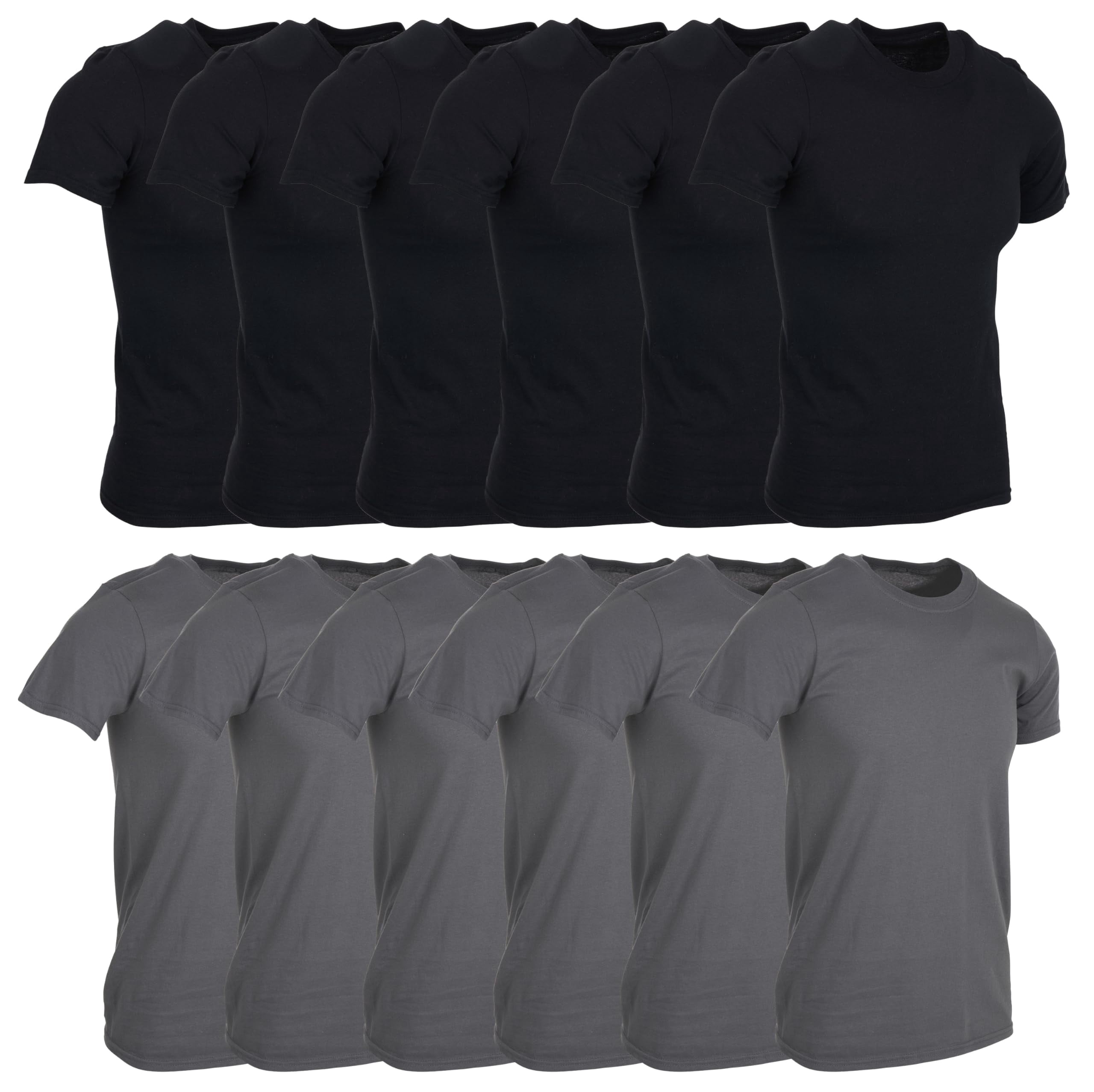 BILLIONHATS Mens Cotton Short Sleeve Lightweight T-Shirts, Bulk Crew ...