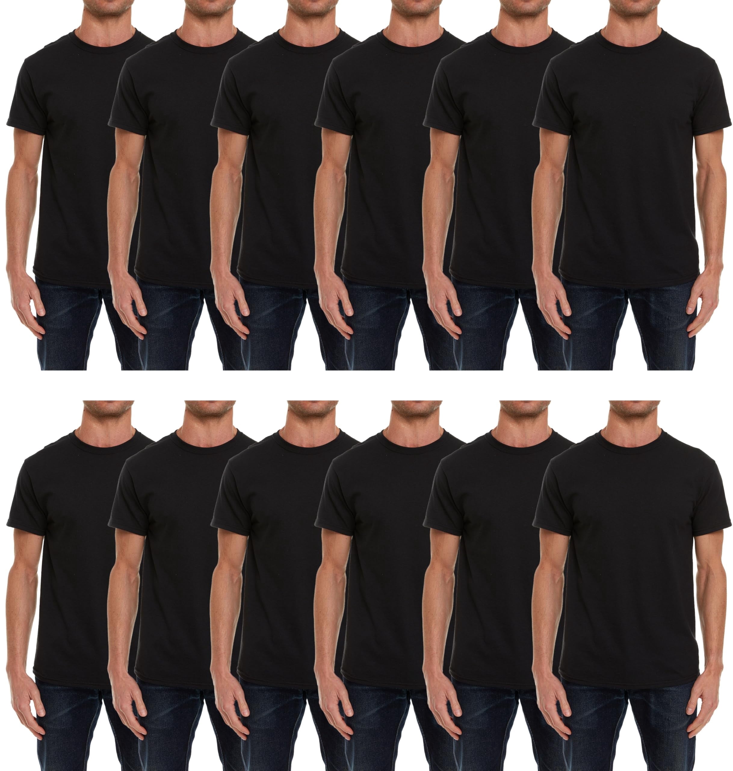 BILLIONHATS 12 Pack Soft Cotton T-Shirts for Men, Extra Large Plain ...