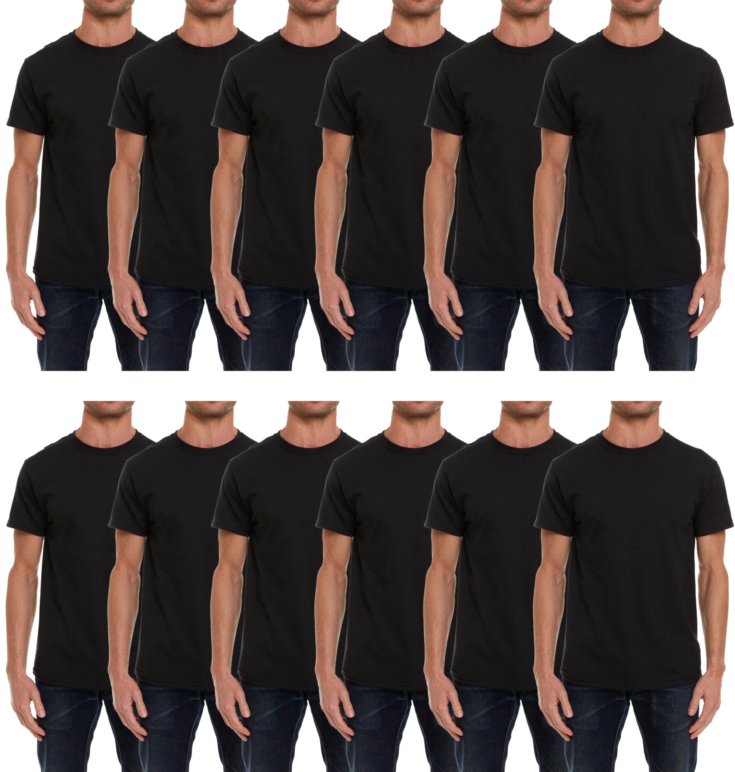 BILLIONHATS Wholesale Bulk 12 Pack Men's Cotton T-Shirt Tees, Big ...