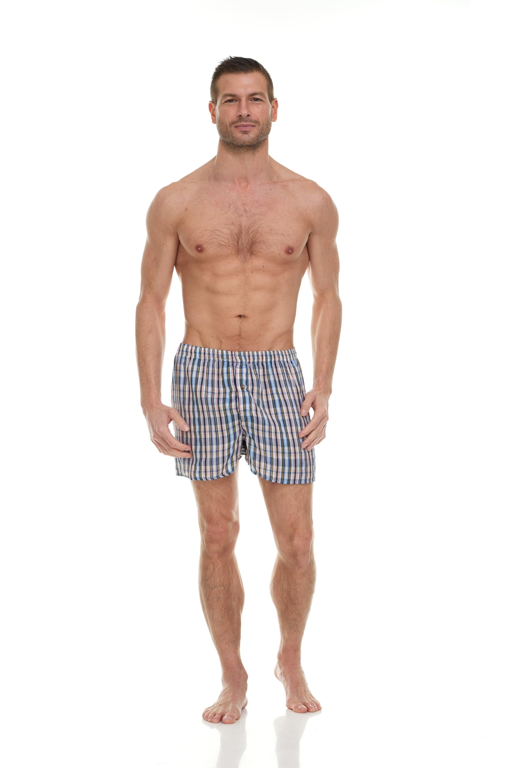 BILLIONHATS Wholesale Men's Tag Free Woven Boxer Shorts, Relaxed Fit ...