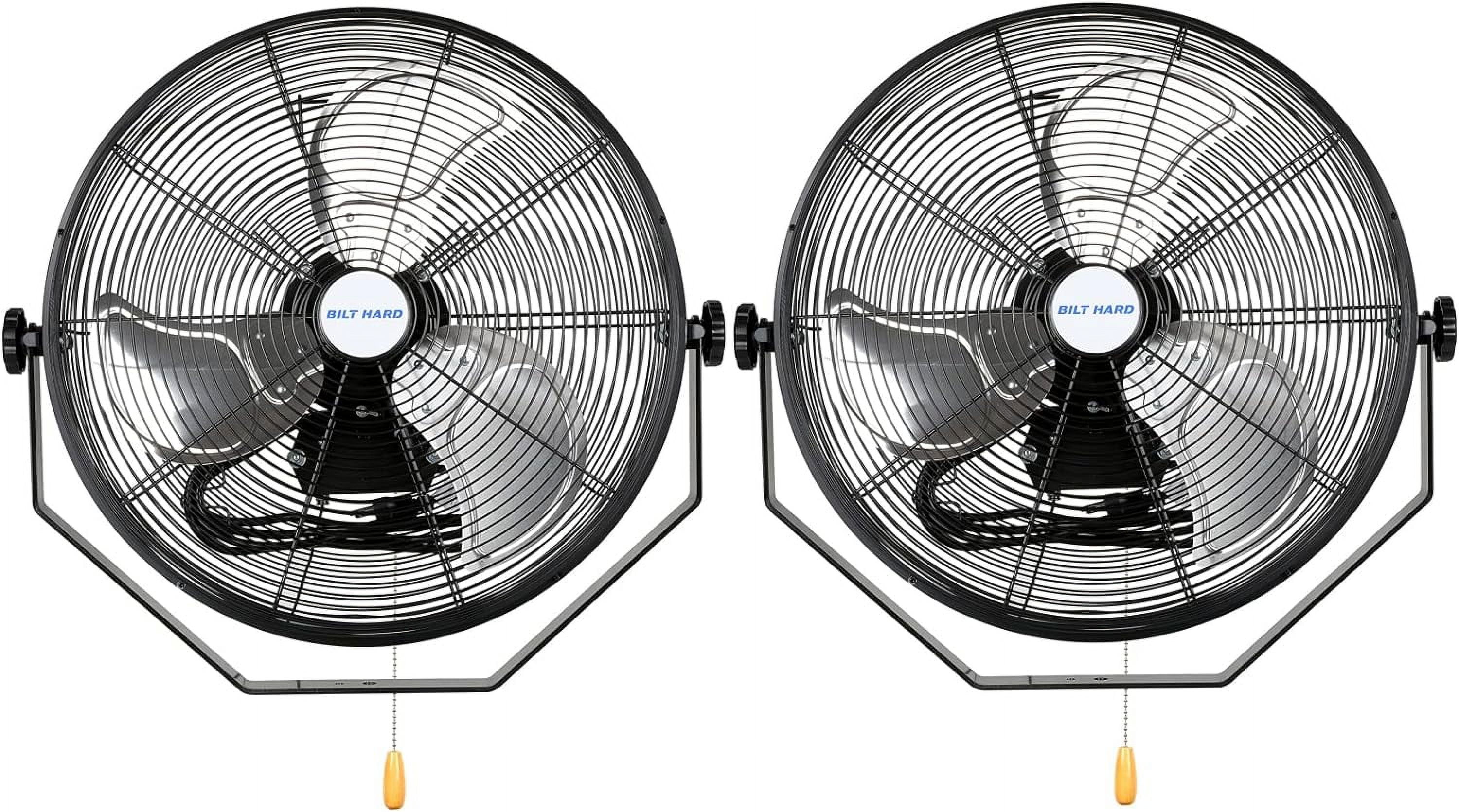 BILT HARD 20 inch Wall Fan, 4600 CFM, 3-Speeds High Velocity Wall Mount ...