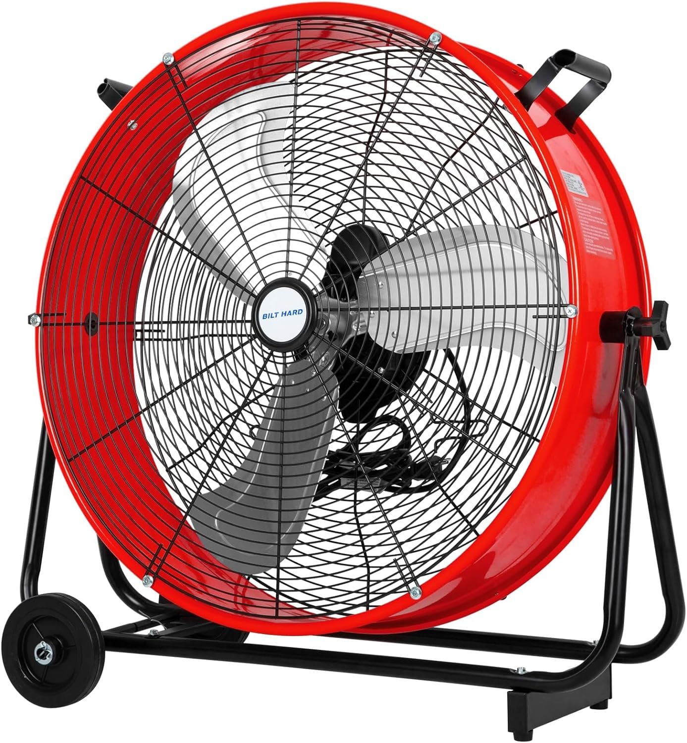 BILT HARD 24" 8100 CFM High Velocity Industrial Drum Fan, 3-Speed Heavy ...