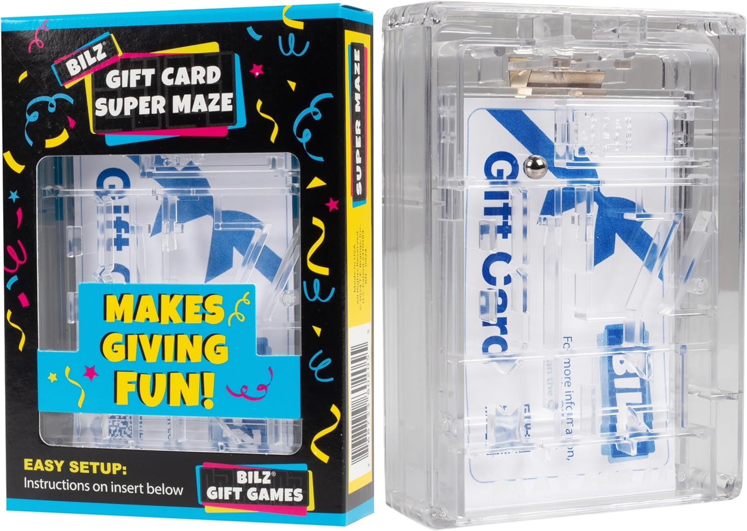 BILZ Super Maze - Gift Card Puzzle Game for Ages 8+ - Easy Fun Setup ...