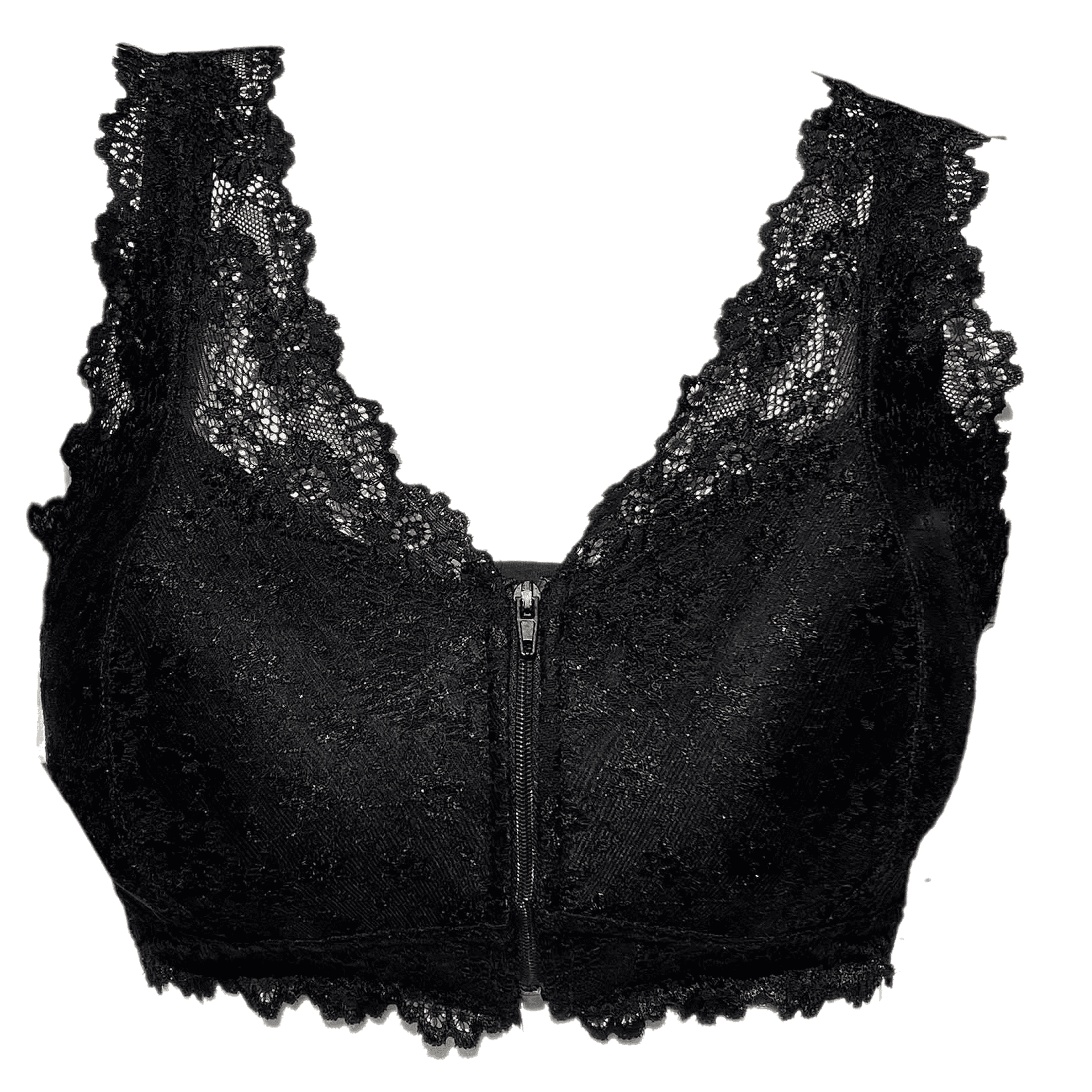 BIMEI Women's Vest Front Zipper Bra Push up Full Cup Sexy lace Bras ...