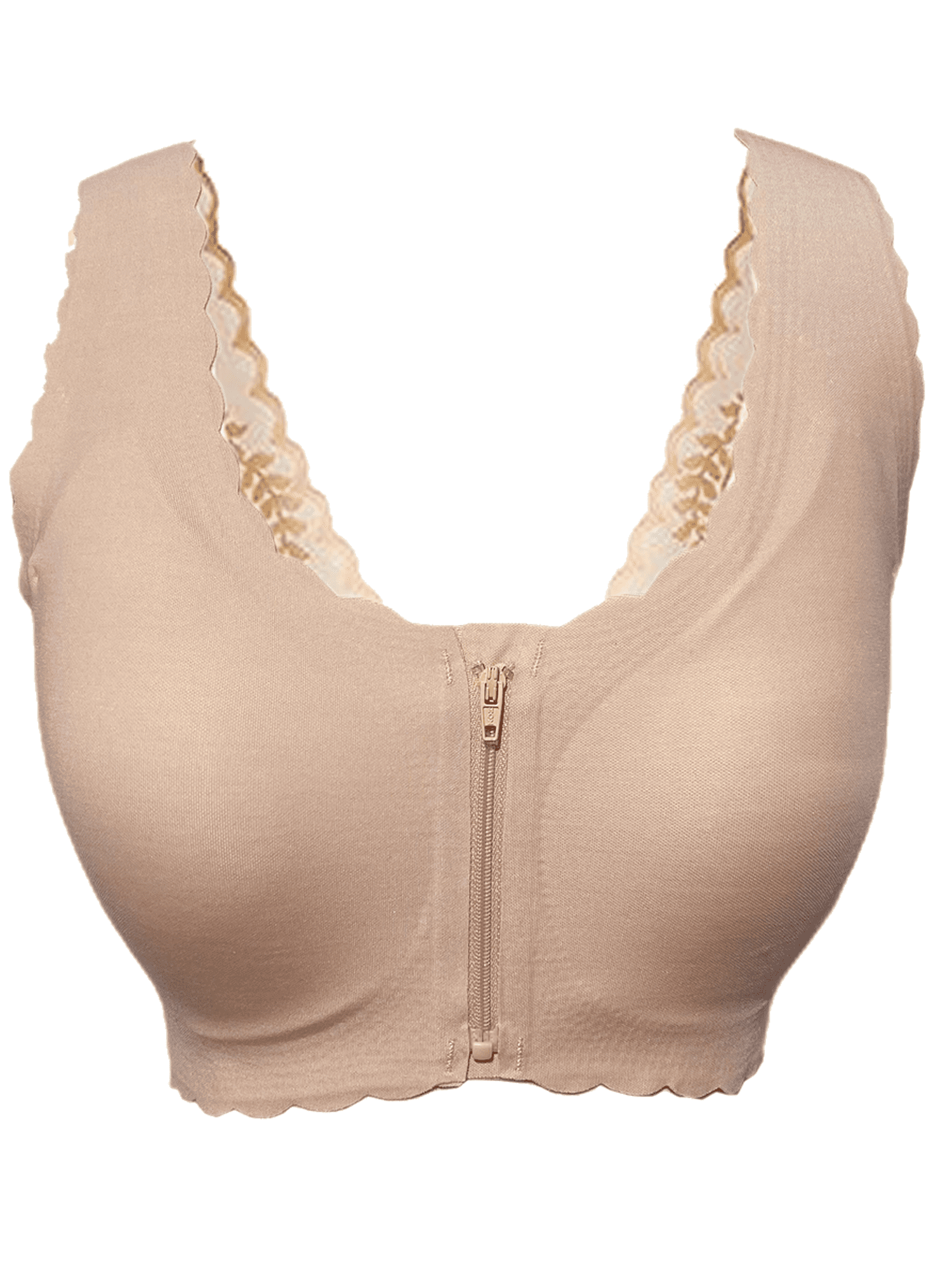 BIMEI Women's Zip Front Mastectomy Bra Wireless Post-Surgery Bra Active ...