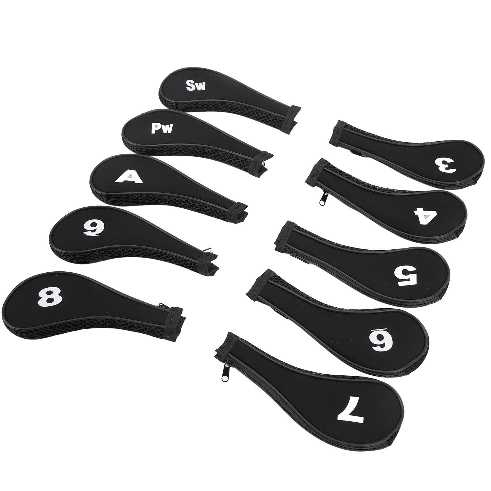 BIMZUC 10 PCS Golf Club Head Covers Neoprene Zipper Protective Iron Hat ...
