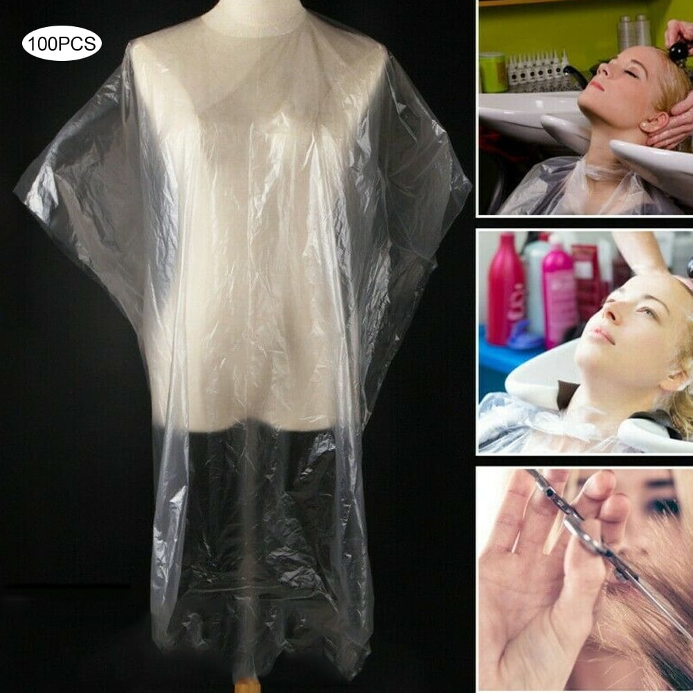 BIMZUC 100-Pack Disposable Hair Salon Capes - Waterproof Barber Aprons ...