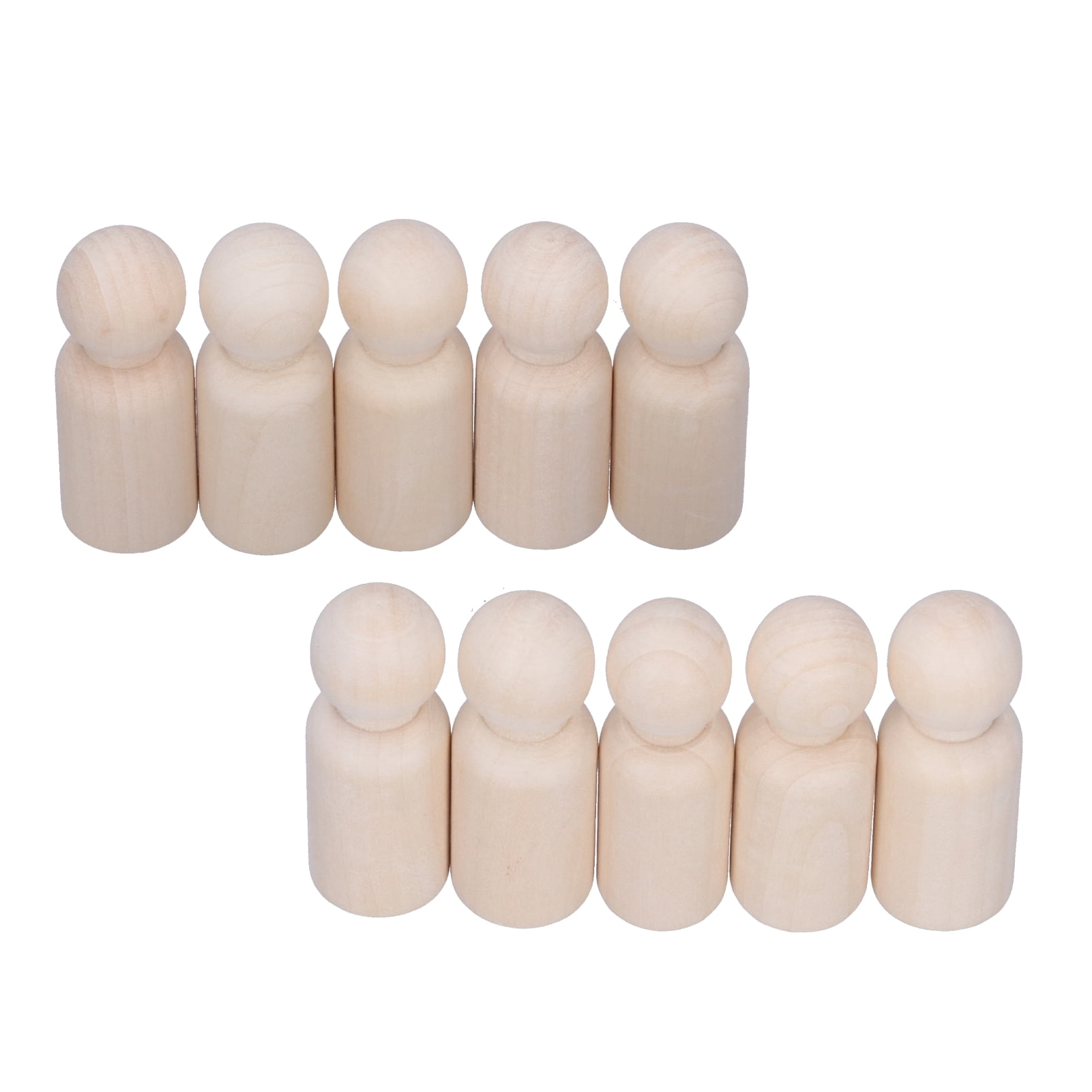 BIMZUC 10pcs Unfinished Wooden Peg Figures for Kids Painted Graffiti ...
