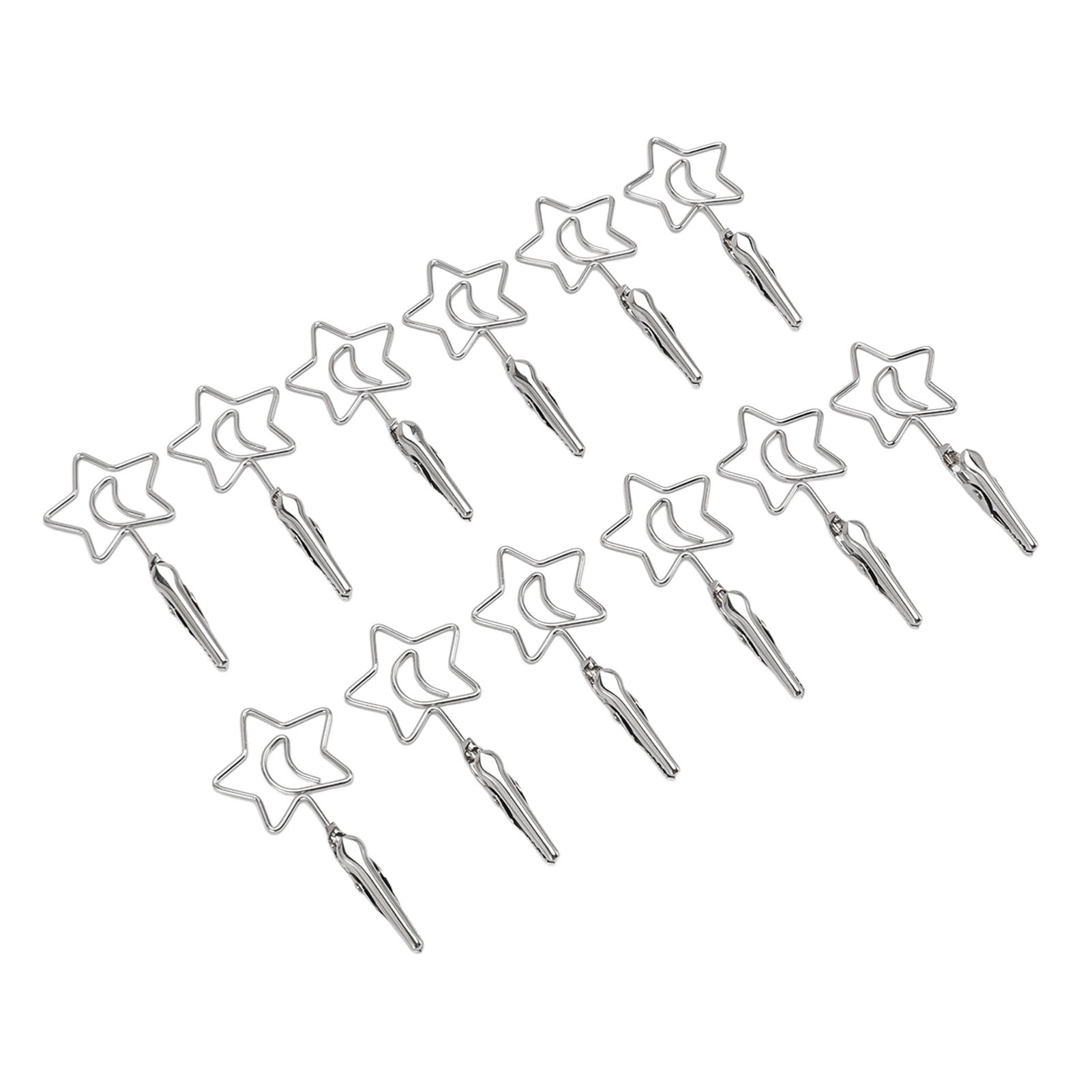 BIMZUC 12pcs Silver Wire Photo Clamp Double Headed Memo Clip Metal Card ...