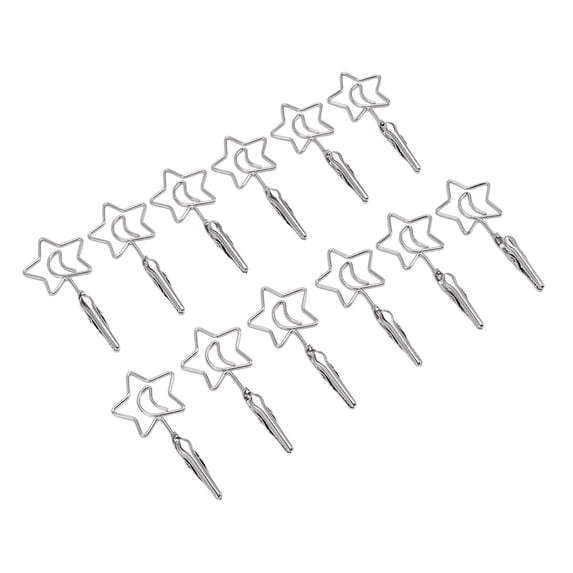 BIMZUC 12pcs Silver Wire Photo Clamp Double Headed Memo Clip Metal Card ...