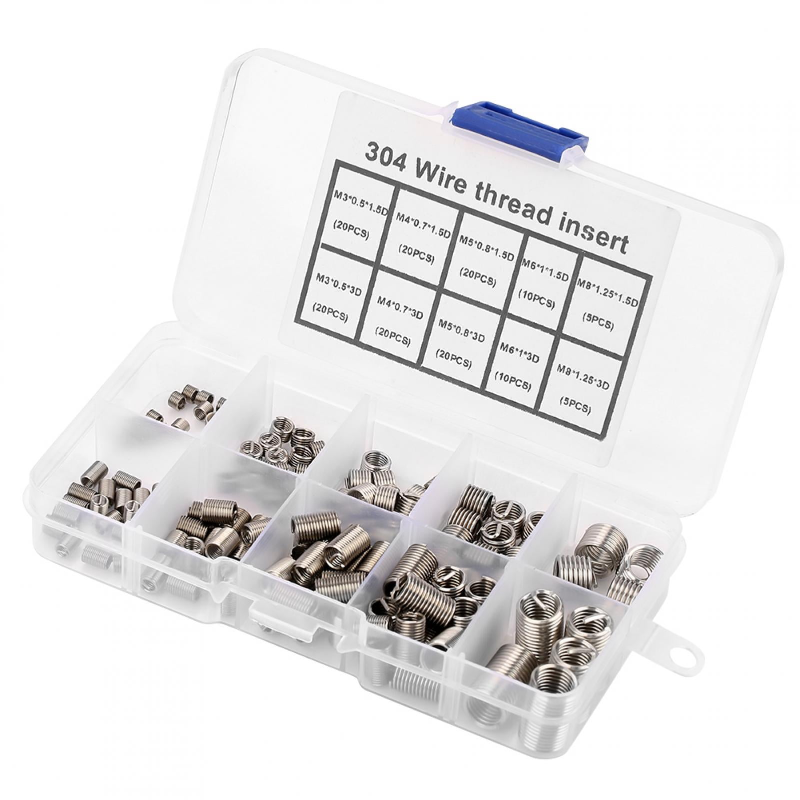 BIMZUC 150pcs M3-M8 Stainless Steel SS304 Coiled Wire Helical Screw ...