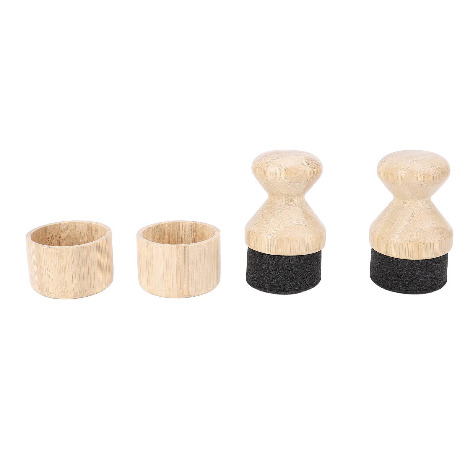 BIMZUC 2-Pack Bamboo Oil & Wax Applicator Set with Scrub Brushes ...