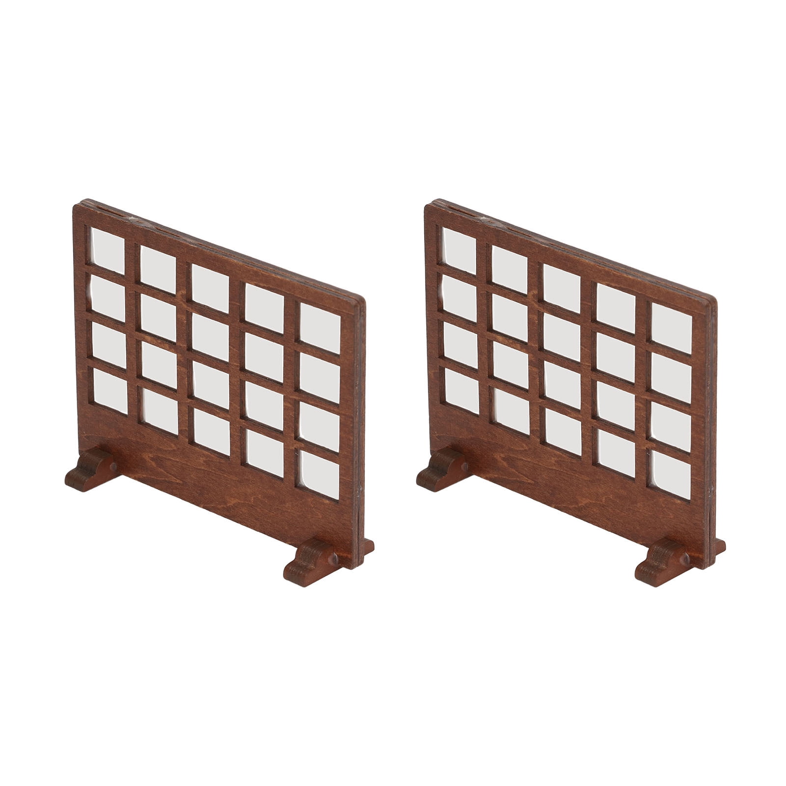 BIMZUC 2 Pieces 1/12 Scale Miniature Wooden Screen Dollhouse Furniture ...