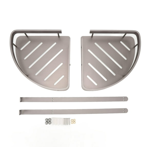 BIMZUC 2‑Tier Corner Wall‑Mounted Shower Shelf – Double‑Layer Aluminum ...