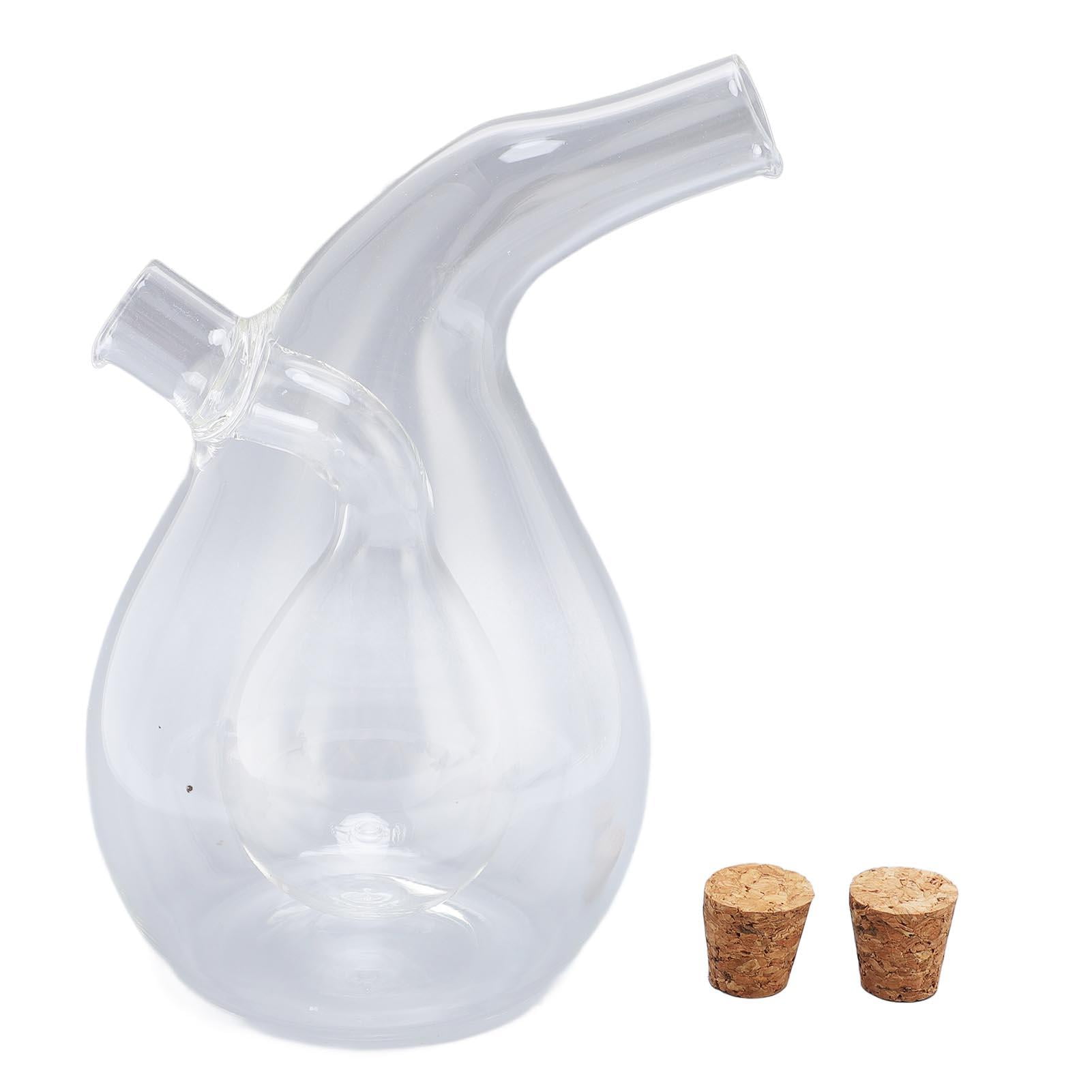 BIMZUC 2-in-1 Glass Oil & Vinegar Dispenser Bottle with Cork Stoppers ...