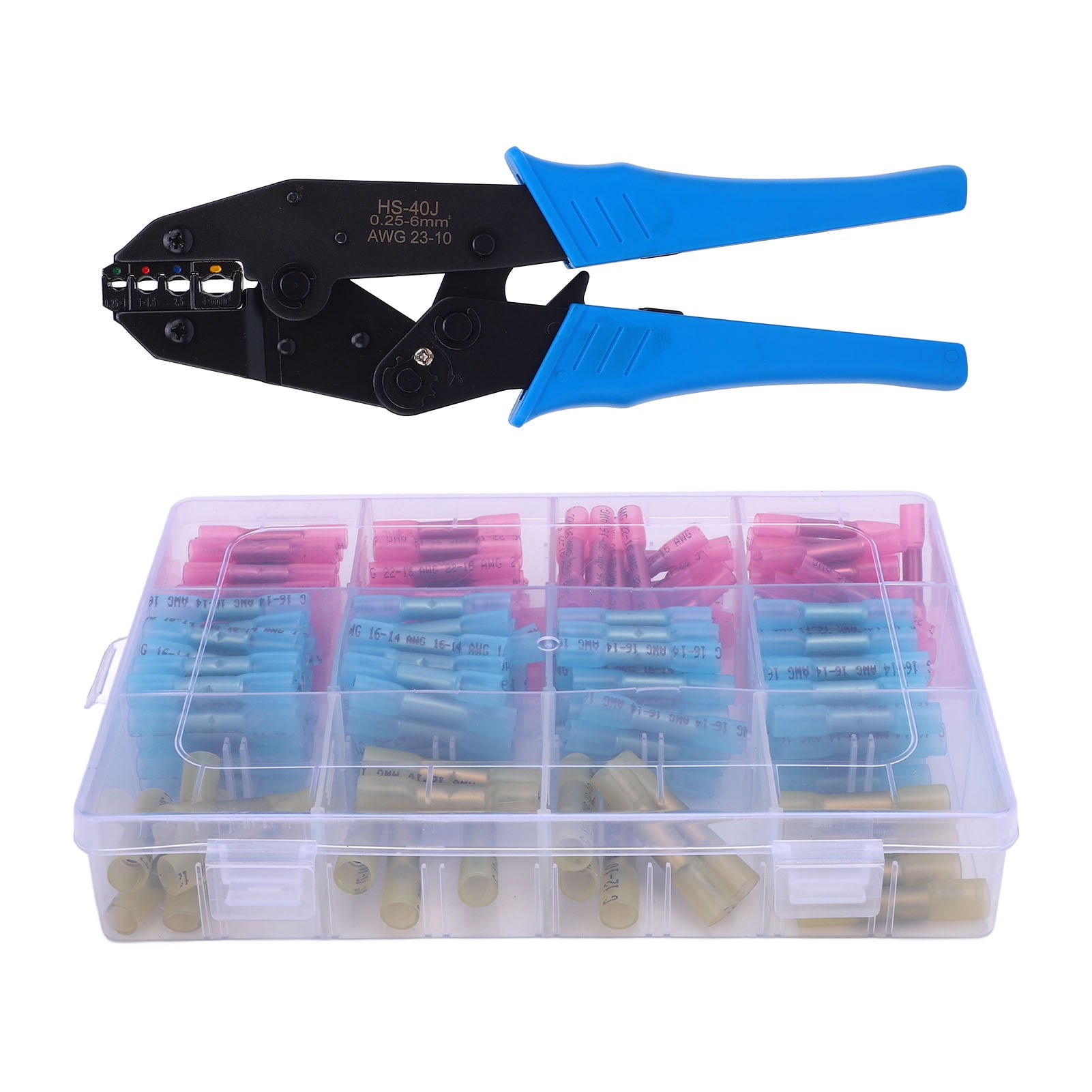 BIMZUC 200 Pcs Heat Shrink Butt Terminal Connectors Kit with Crimping ...