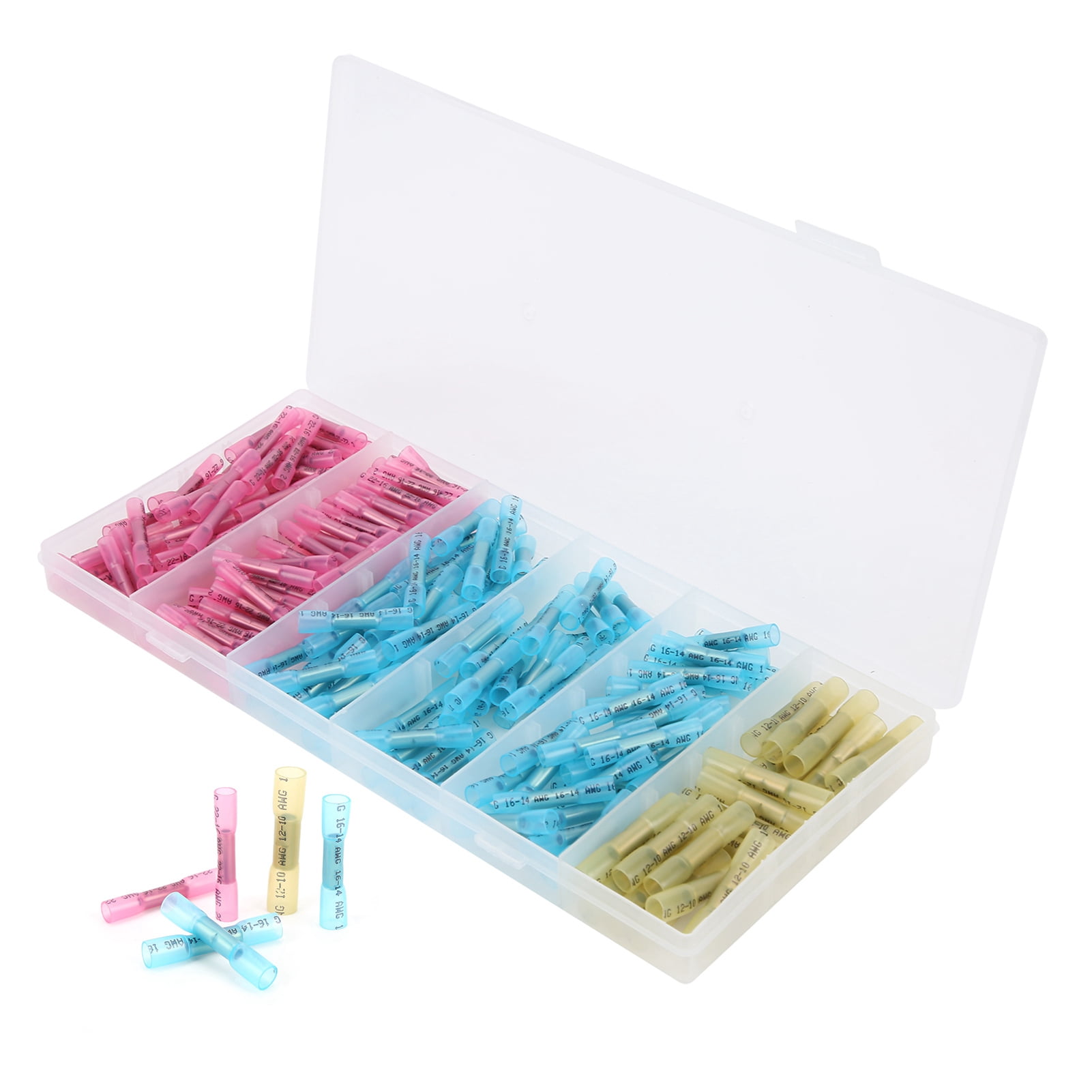BIMZUC 200Pcs Heat Shrinkable Connectors Waterproof Copper Contact ...