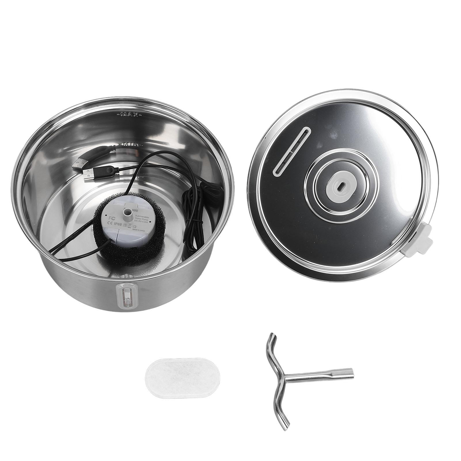 BIMZUC 3.2L Dual‑Spout Stainless Steel Cat & Dog Water Fountain ...