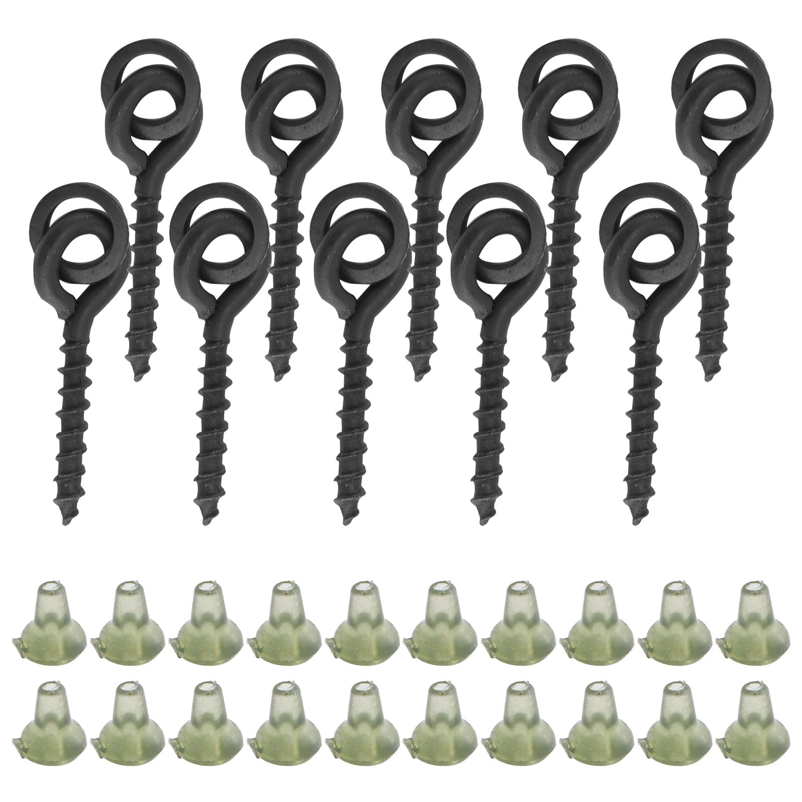 BIMZUC 30-Piece Carp Fishing Bait Screws with 20pcs Oval Ring Hook ...