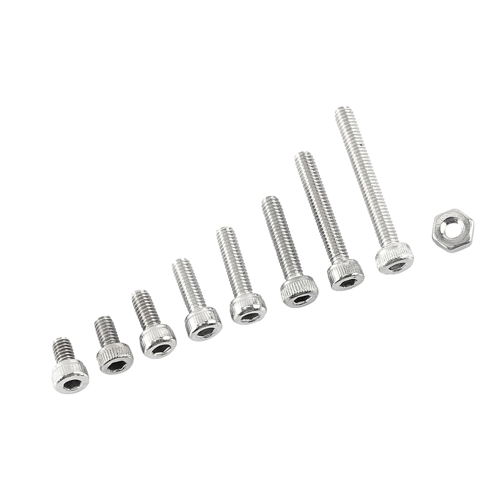 BIMZUC 300 Pieces M2.5 A2 Stainless Steel Hex Socket Screws Bolts and ...