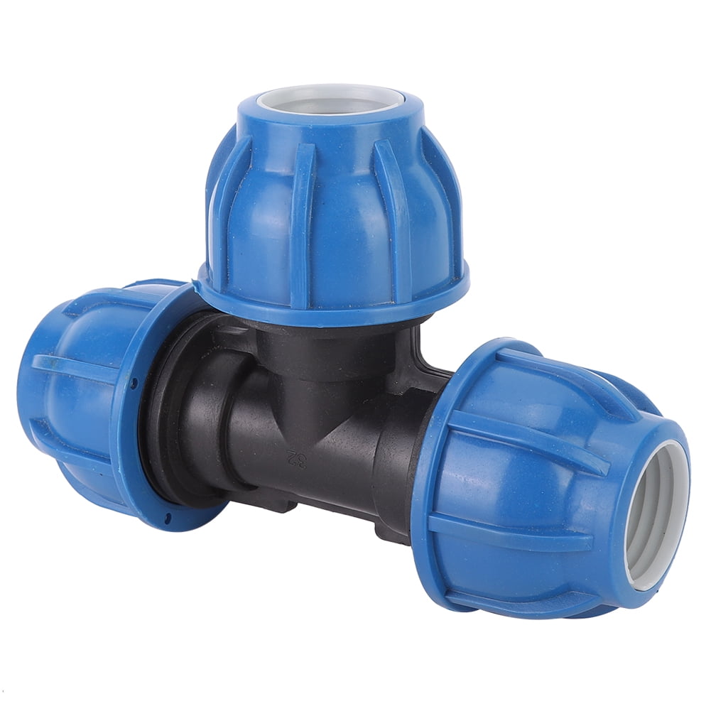 BIMZUC 32mm / 1.26 inches PE Plastic Water Pipe Fitting Accessories Tee ...