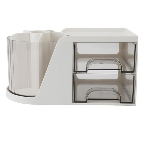 BIMZUC 4-Compartment Rotating Desktop Organizer – Drawer, Pen Holder ...