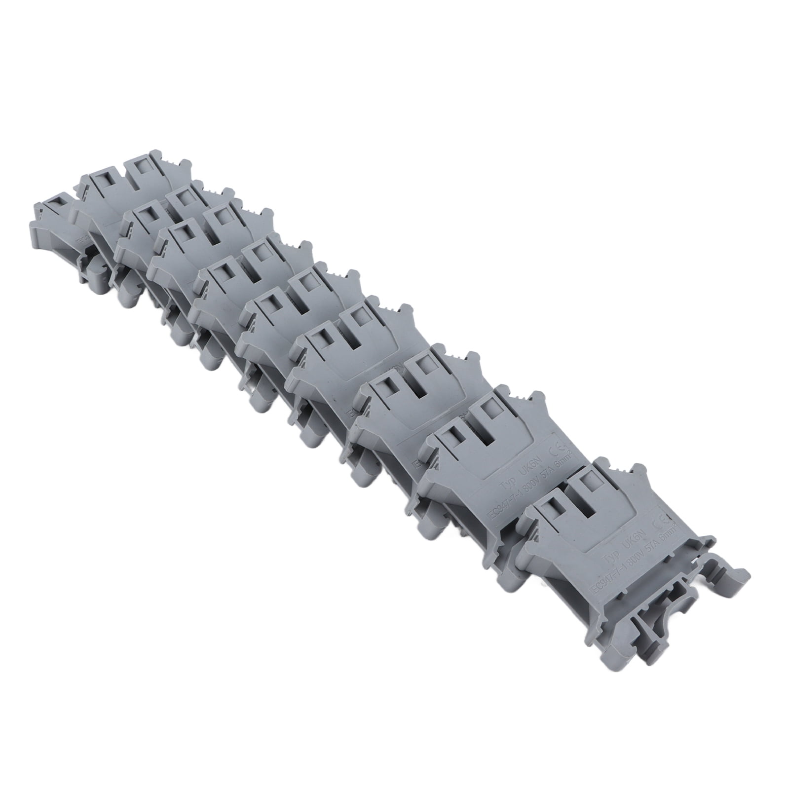 BIMZUC 50Pcs DIN Rail Mount Terminal Block UK-6N, Pure Copper Screw ...