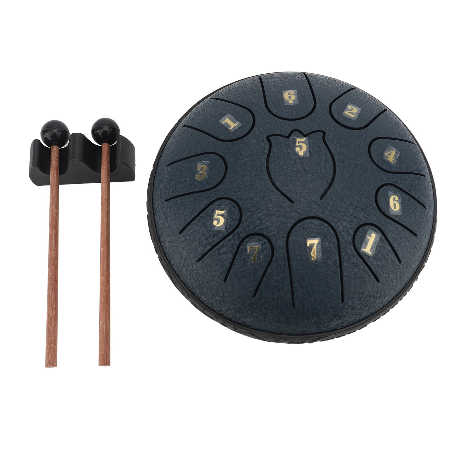 BIMZUC 6 Inch Steel Tongue Drum 11 Note Navy Blue Outdoor Rain Drum Set ...
