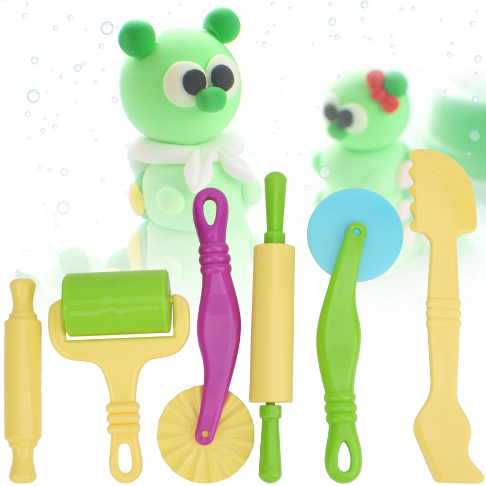 BIMZUC 6 Pcs Plastic Clay Dough Modeling Tool Kit for Children ...