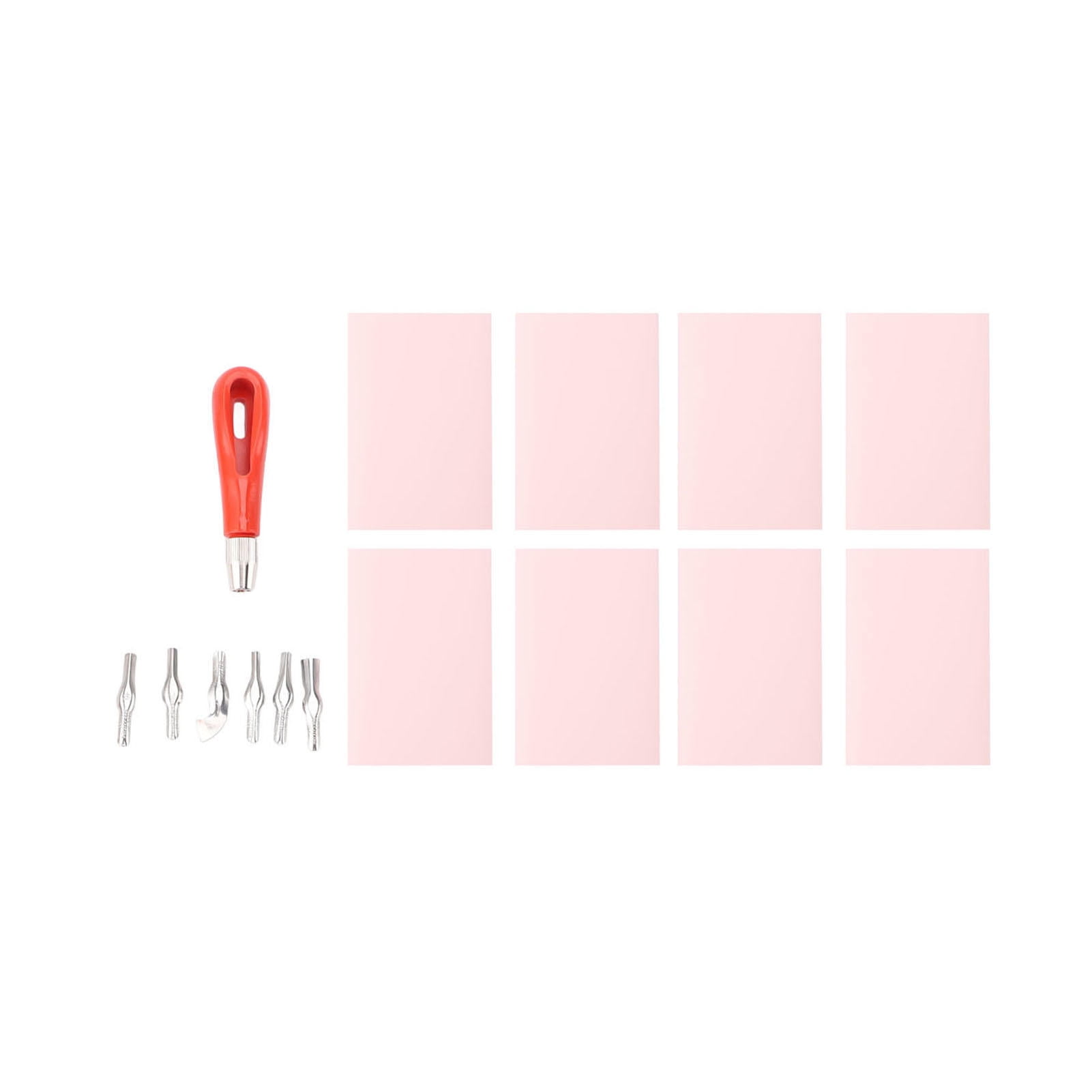 BIMZUC 8‑Piece Pink Rubber Stamp Carving Kit – Linocut Blocks ...