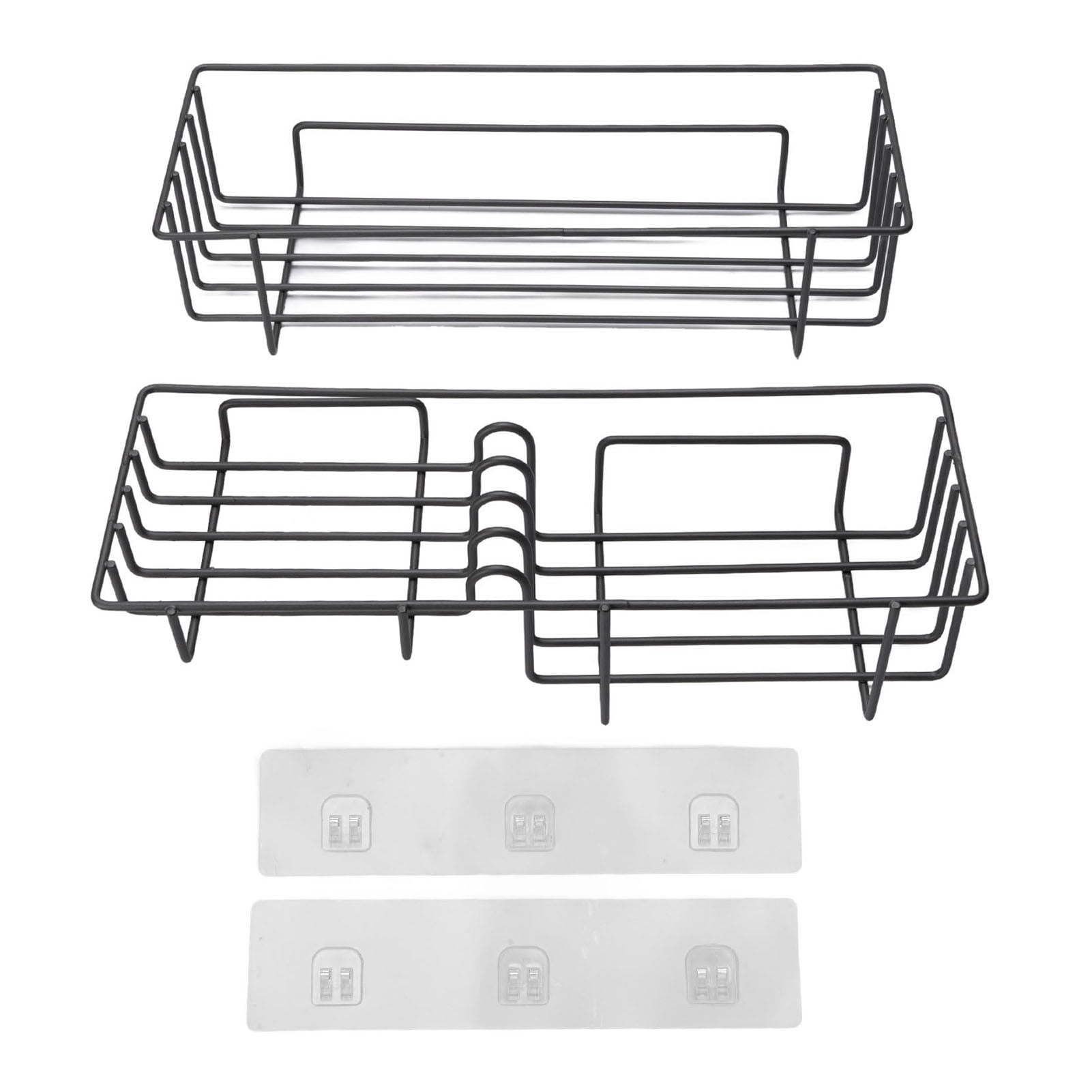 BIMZUC Adhesive Double Layer Shower Shelf, Iron Mesh Organizer Rack ...
