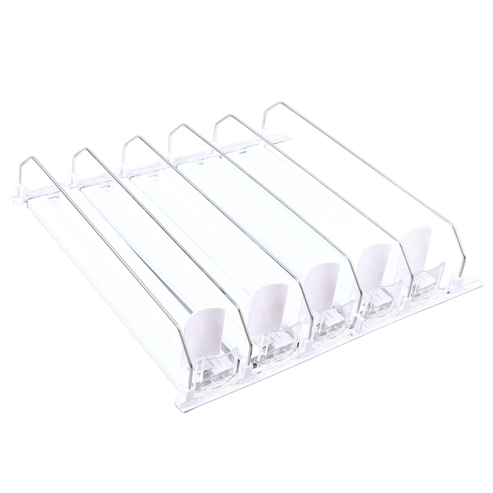 BIMZUC Adjustable Spring‑Loaded Fridge Drink Organizer – 38 cm White, 5 ...