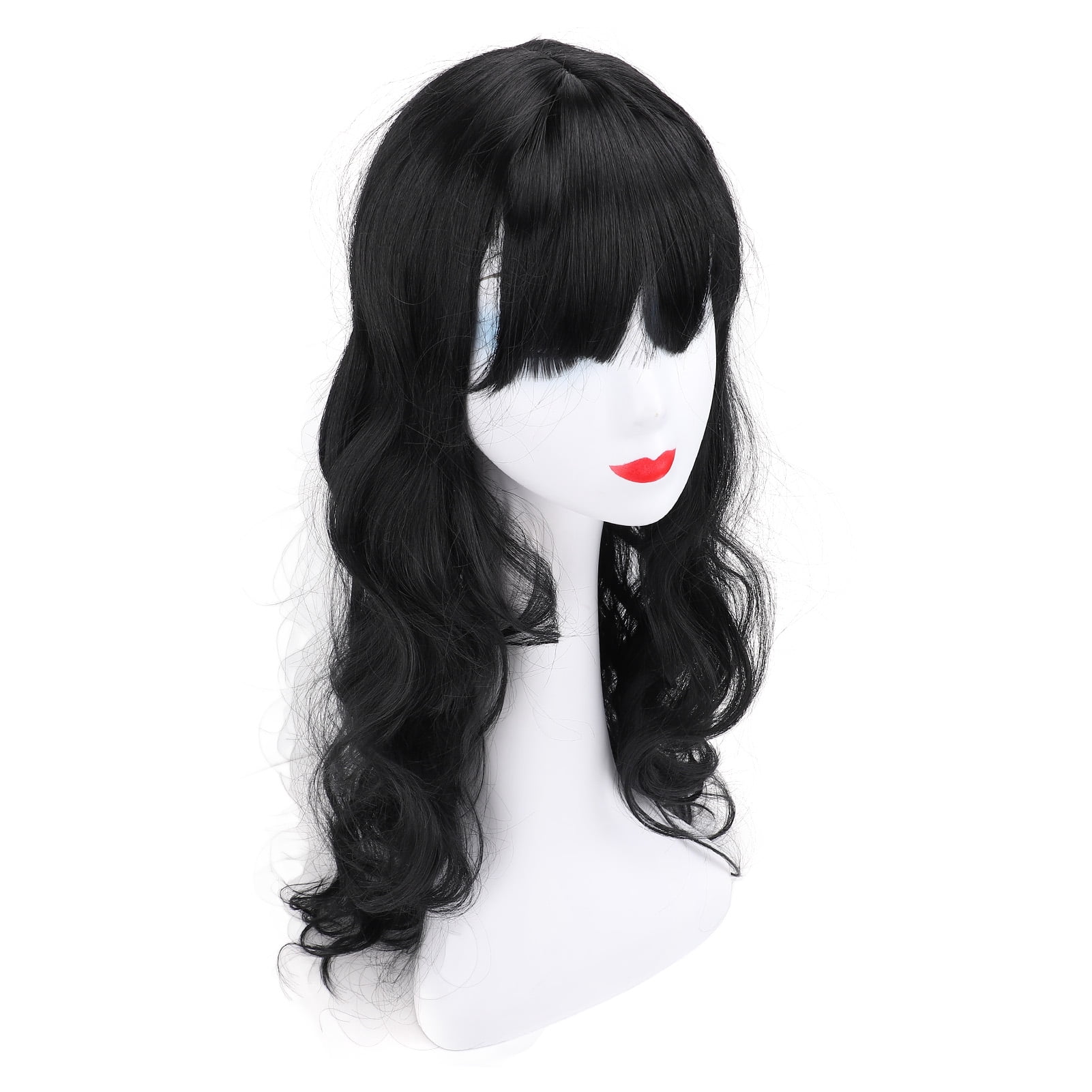 BIMZUC Black Long Wavy Wig Stylish Elegant Soft Texture Breathable ...