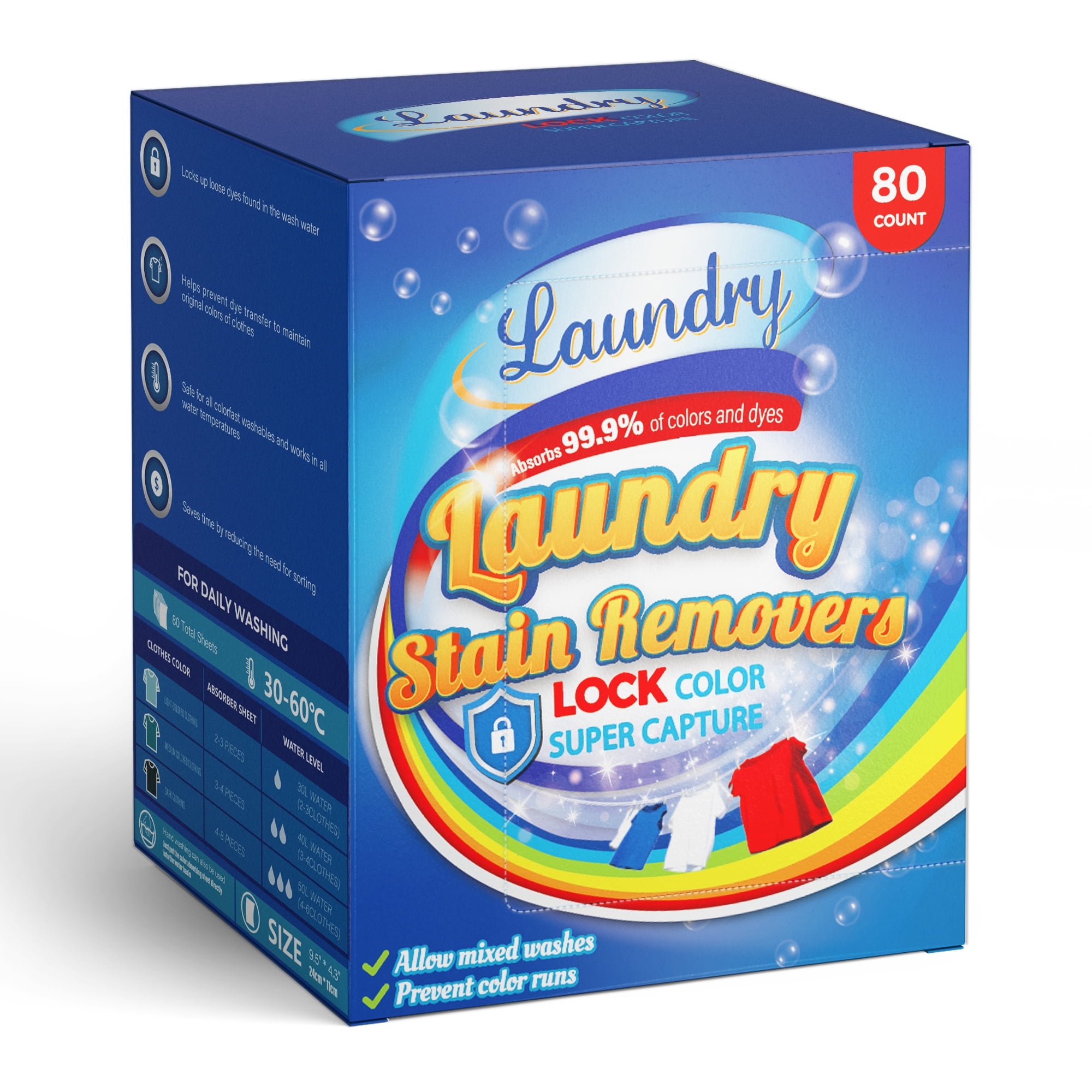 BIMZUC Laundry Color Catcher Sheets, 80 Count, Dye-Trapping, Unscented ...